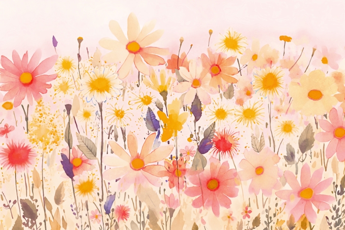 Whimsical Summer Meadow Wallpaper | happywall.com