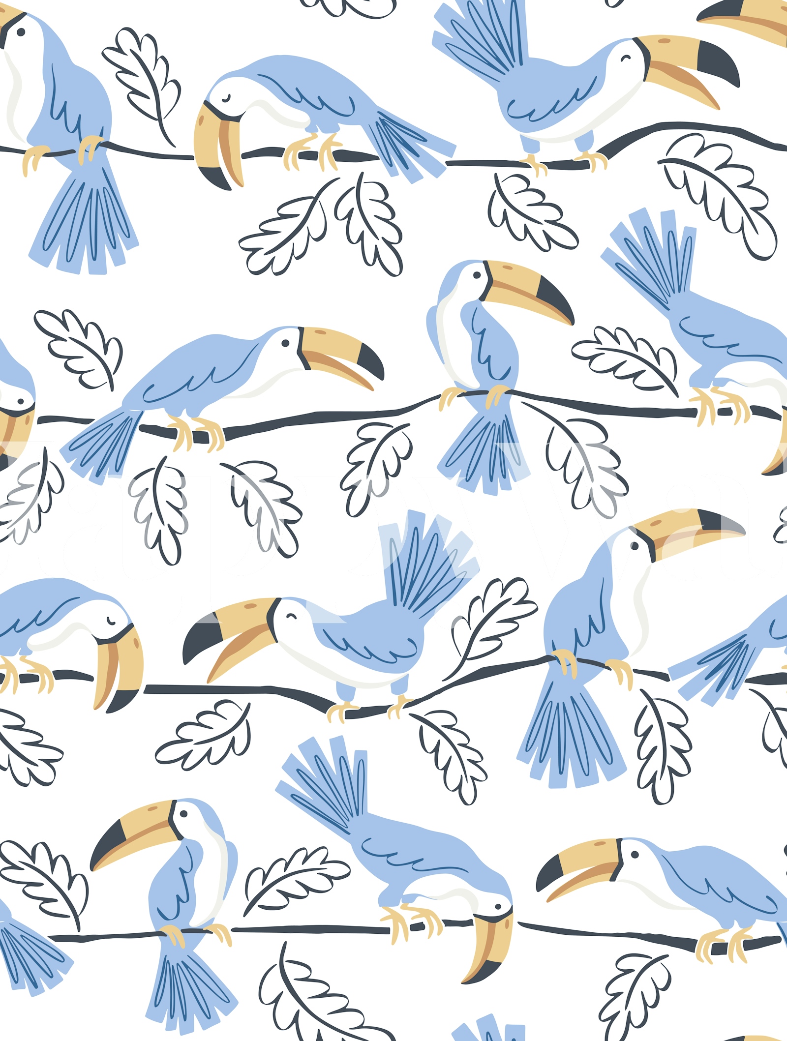 Blue Tropical Toucan Wallpaper