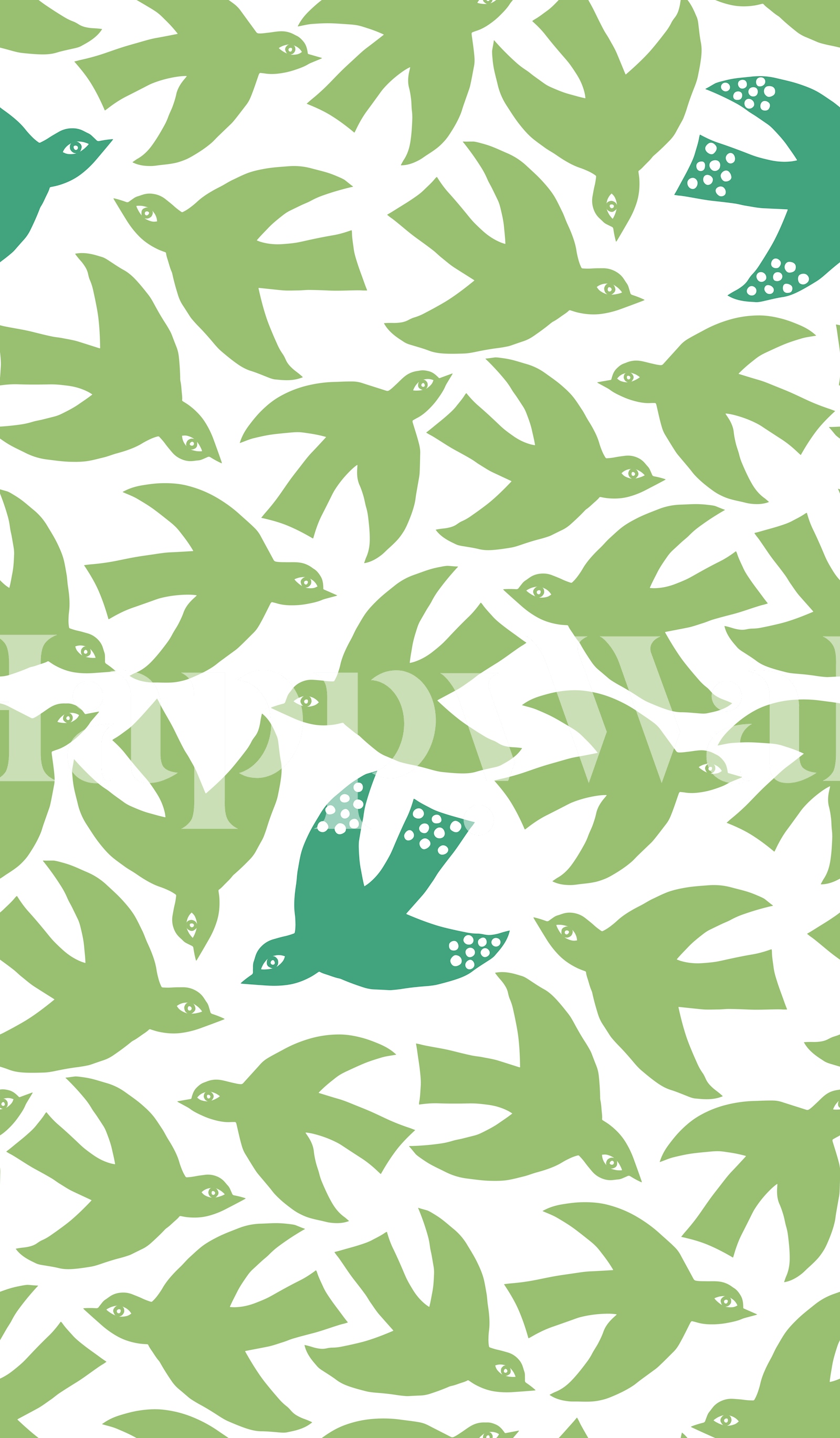 Papercut Birds - Green Wallpaper | happywall.com