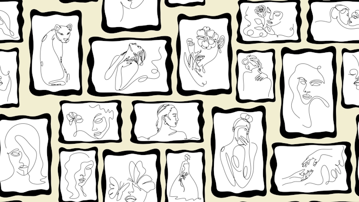 Line Art Gallery 1 cream | happywall.com