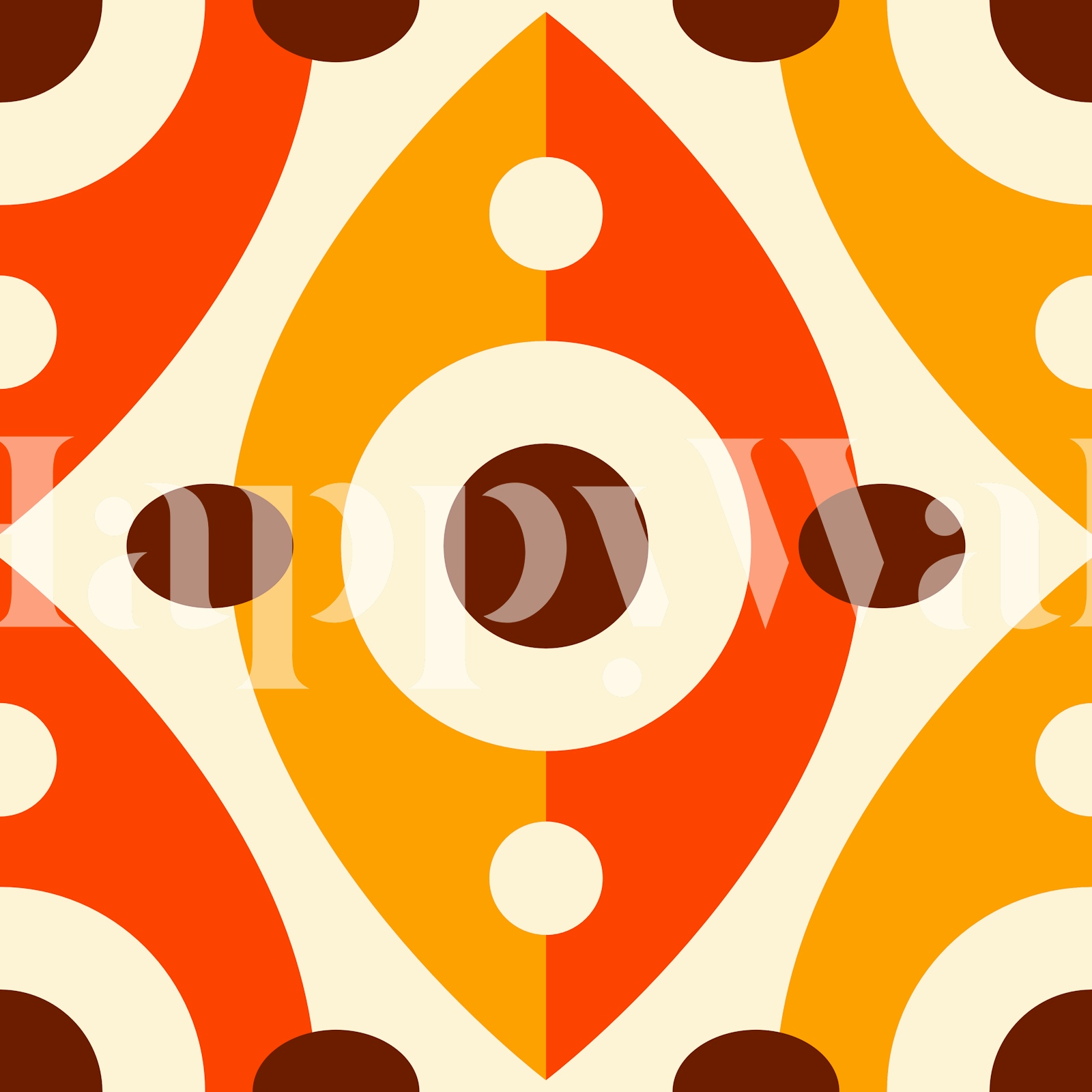 Retro Orange Yellow Geometric Wallpaper