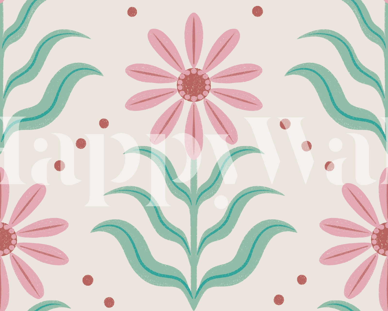 Vintage Geo Floral Wallpaper | happywall.com