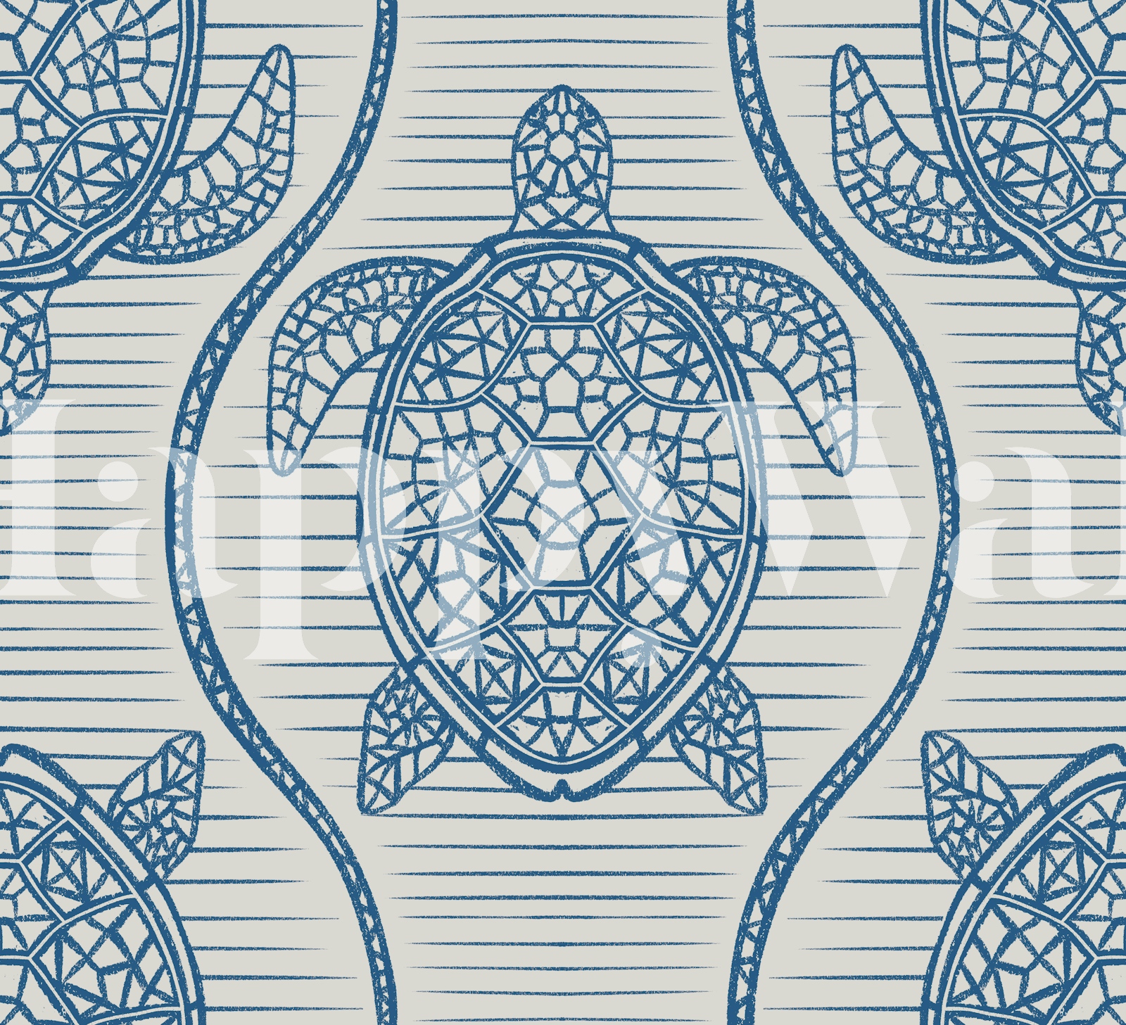 Blue Turtle Coastal Boho Wallpaper
