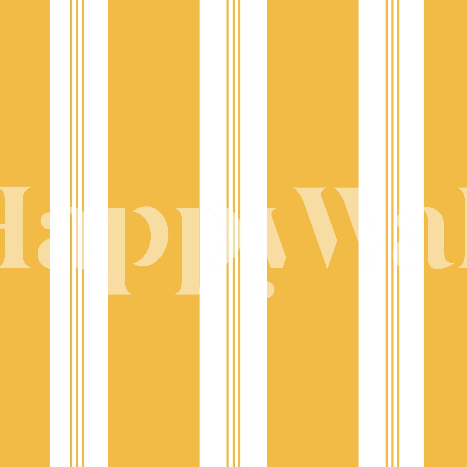 Summer Retro Yellow White Stripes Wallpaper | happywall.com
