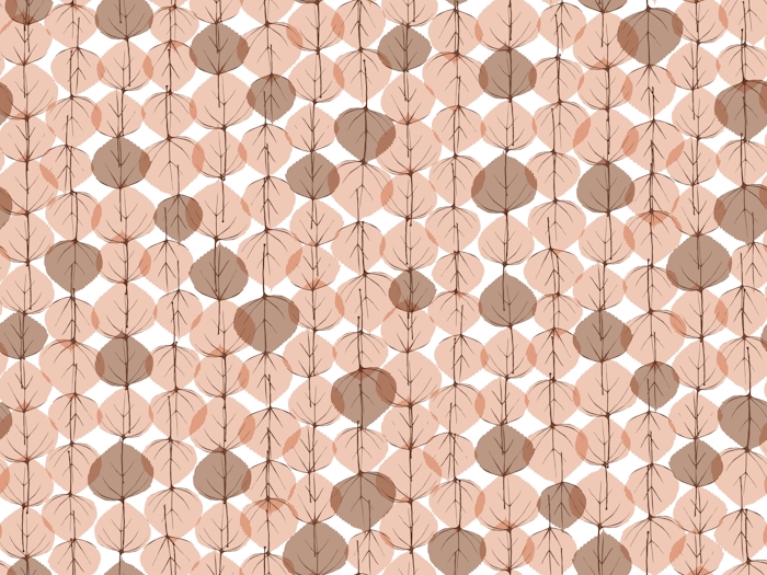 Peach Botanical Leaf Wallpaper