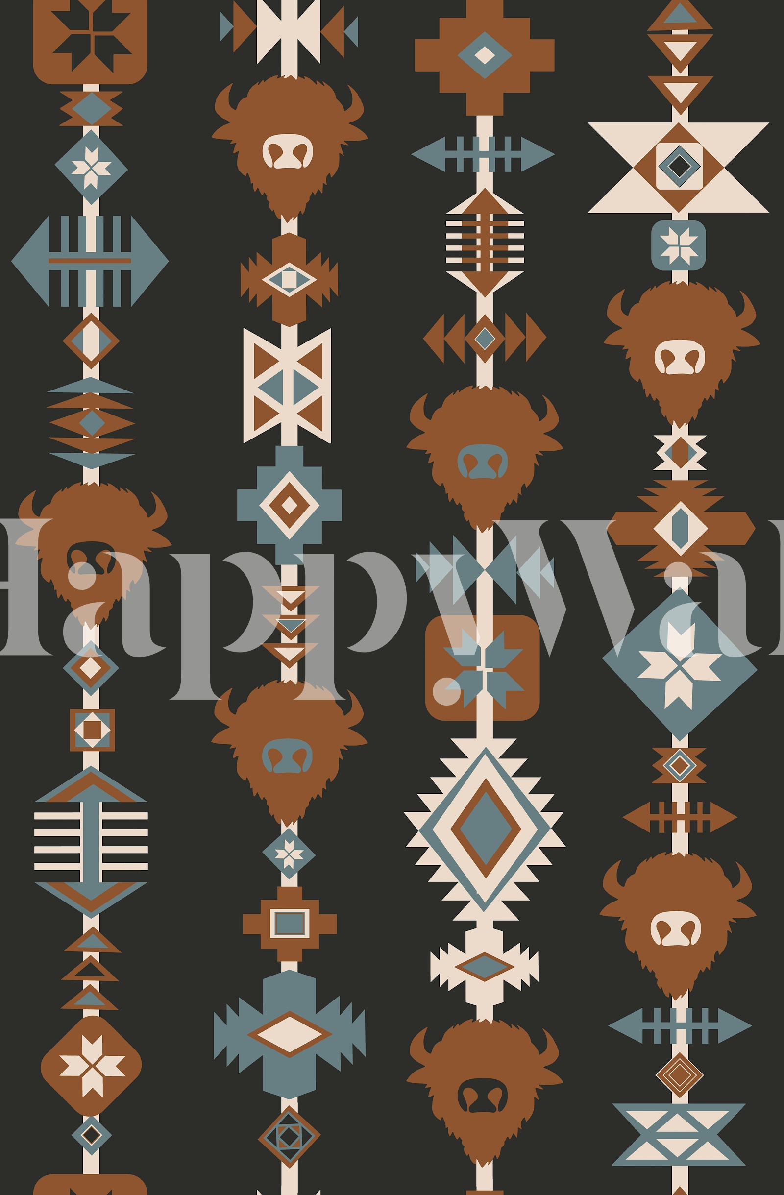 Buffalo and Aztec Lines - Happywall.com
