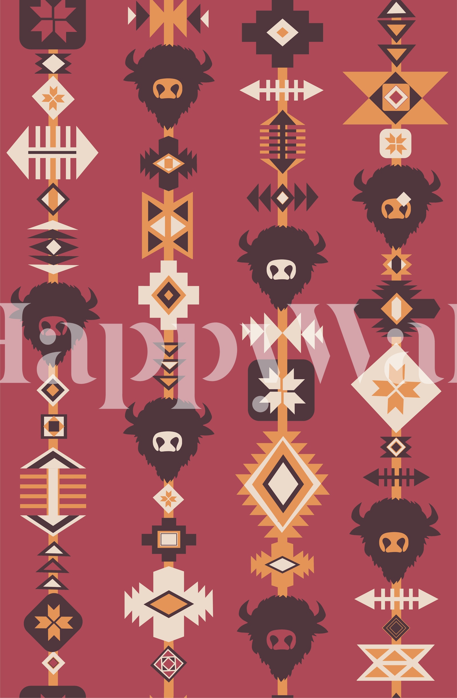Buffalo and Aztec Lines - Happywall.com