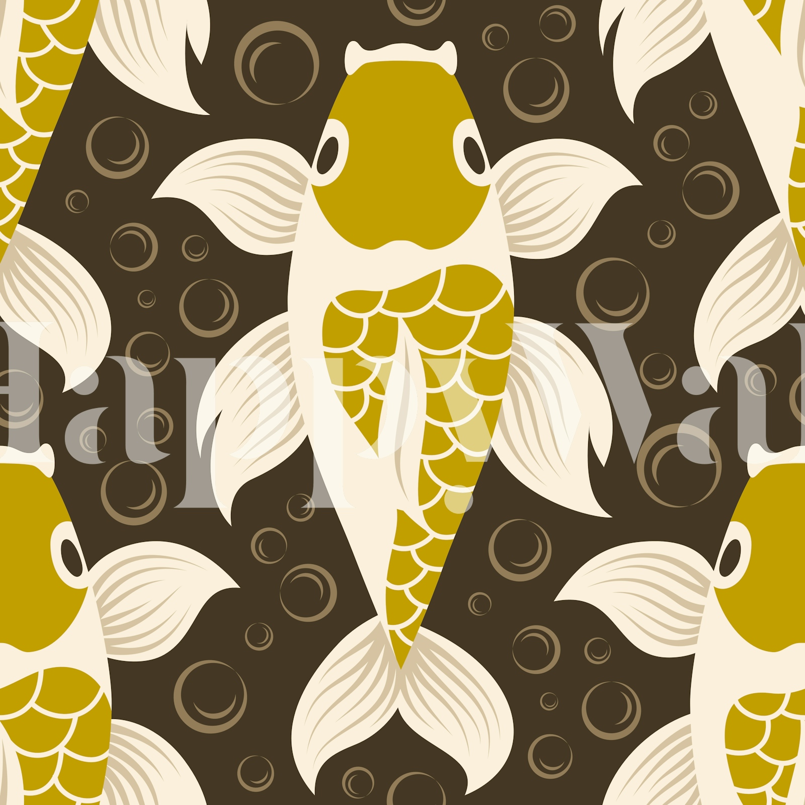 Koi Fish Pattern Wallpaper - Happywall.com