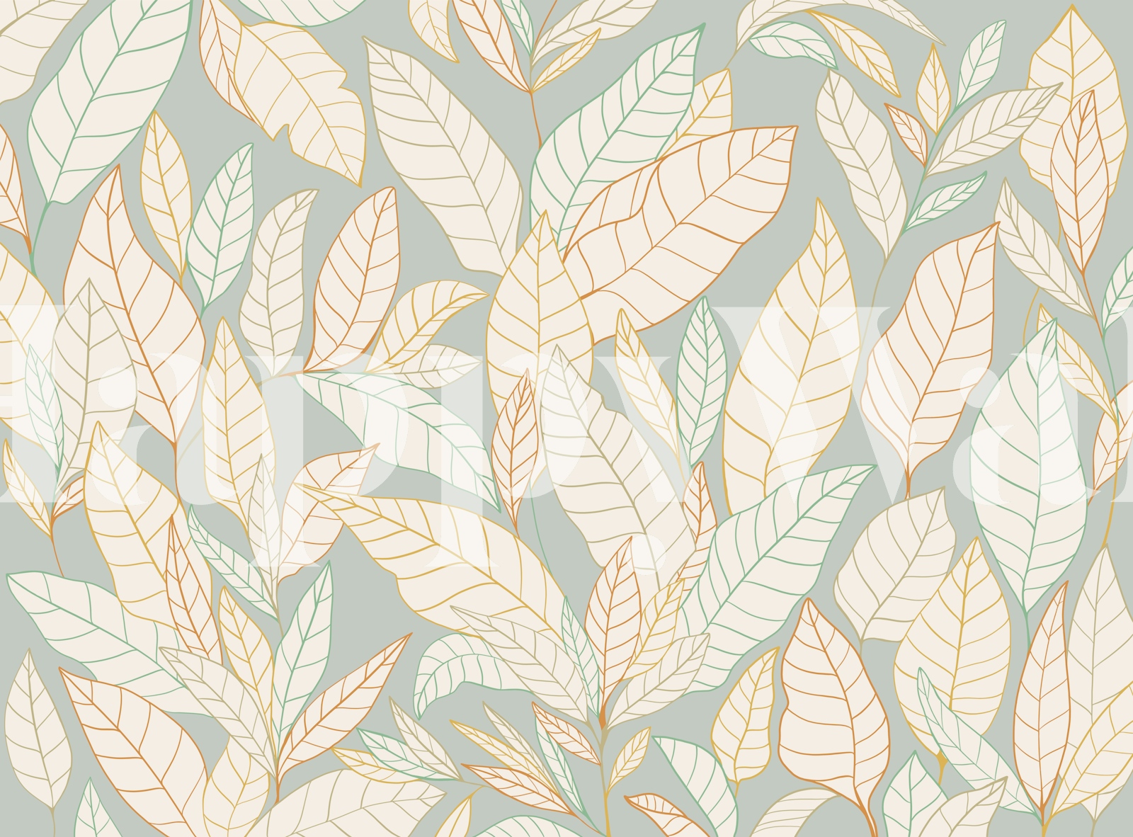Pastel Leaves Wallpaper | happywall.com