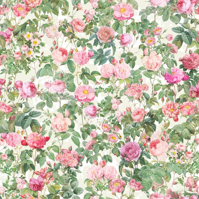 Pink Vintage Floral Pattern - Happywall.com