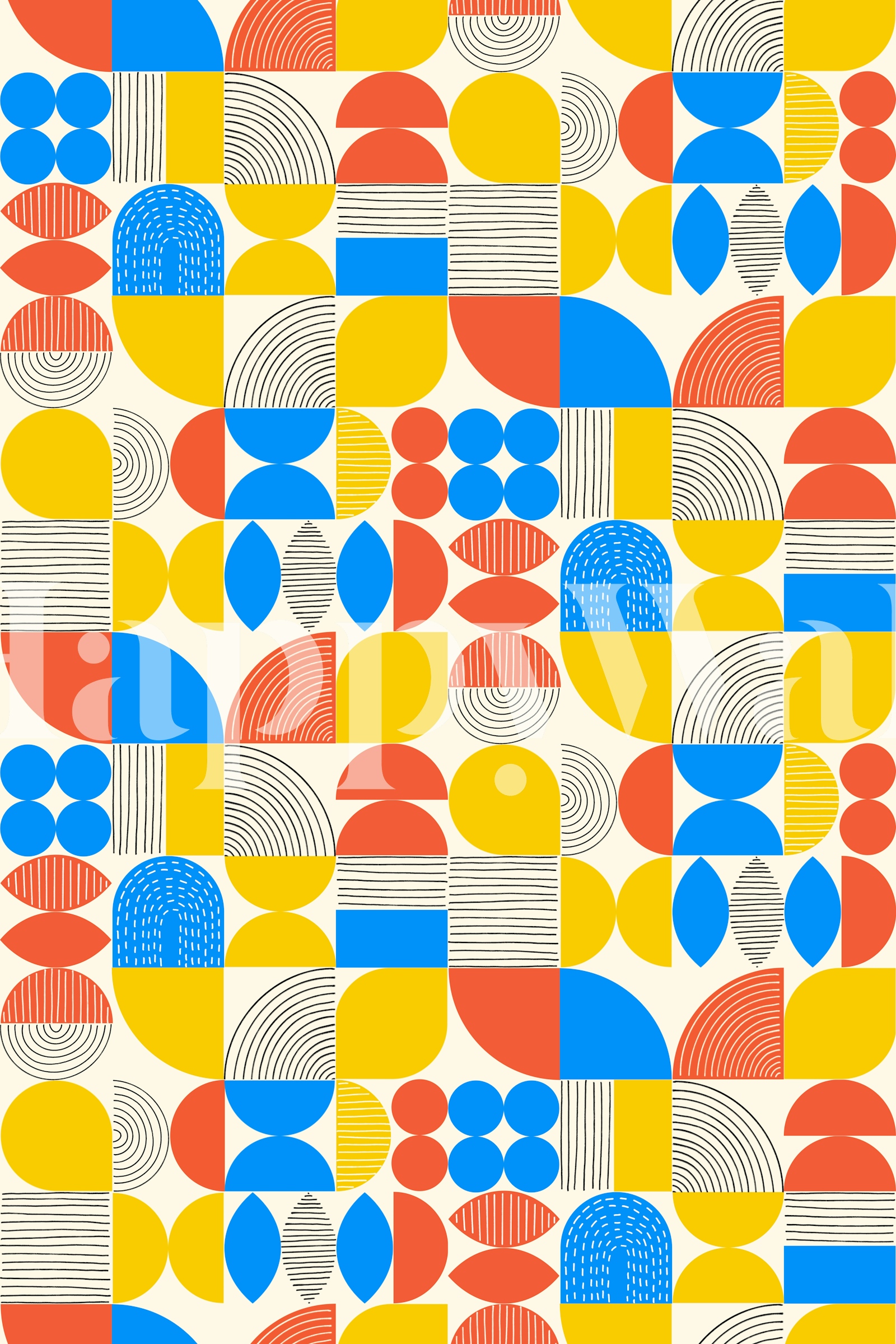 Mod Geometric Shapes & Lines Wallpaper