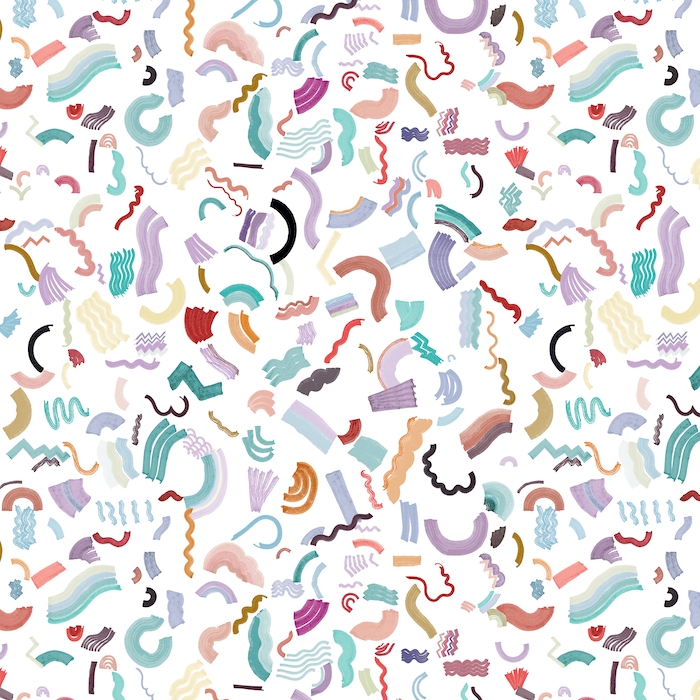 Curly and Zigzag Stripes Wallpaper - Buy Online | Happywall