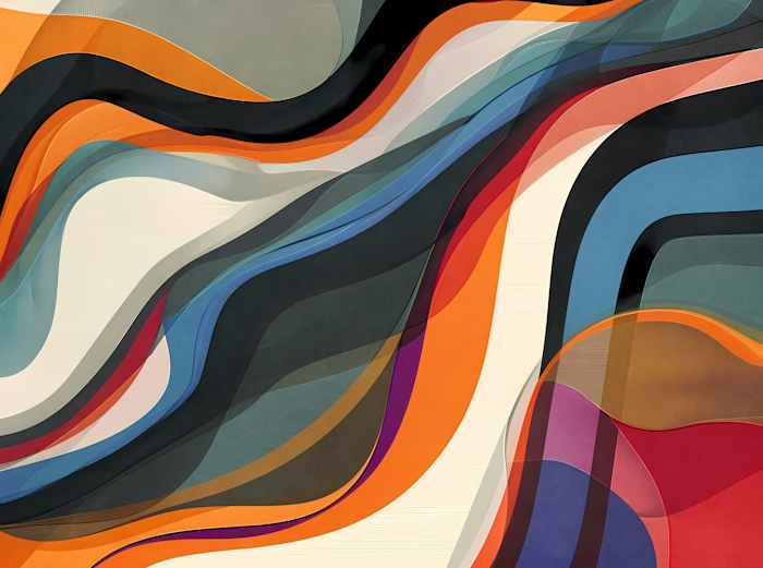 Sinuous and Overlapping Shapes 8 - Happywall