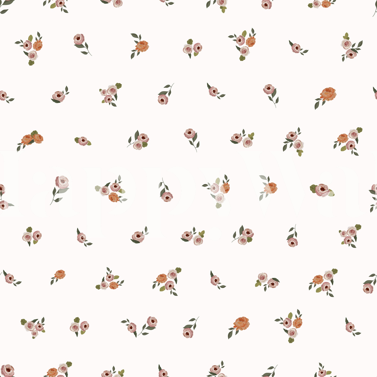 Rural Rose Flowers Pattern - Happywall