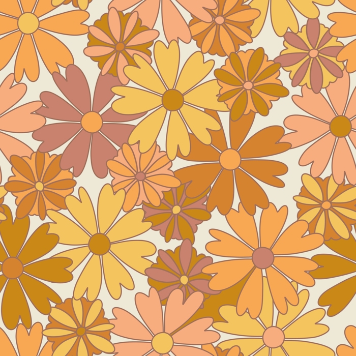 Colorful Floral Retro Wallpaper