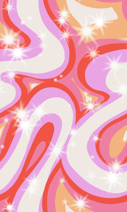 Groovy Party Swirls Pink Wallpaper | Happywall