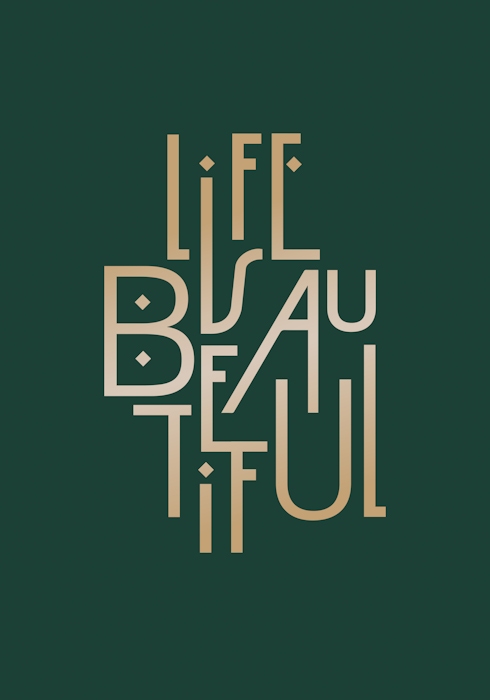 Elegant Life is Beautiful Typography Wallpaper