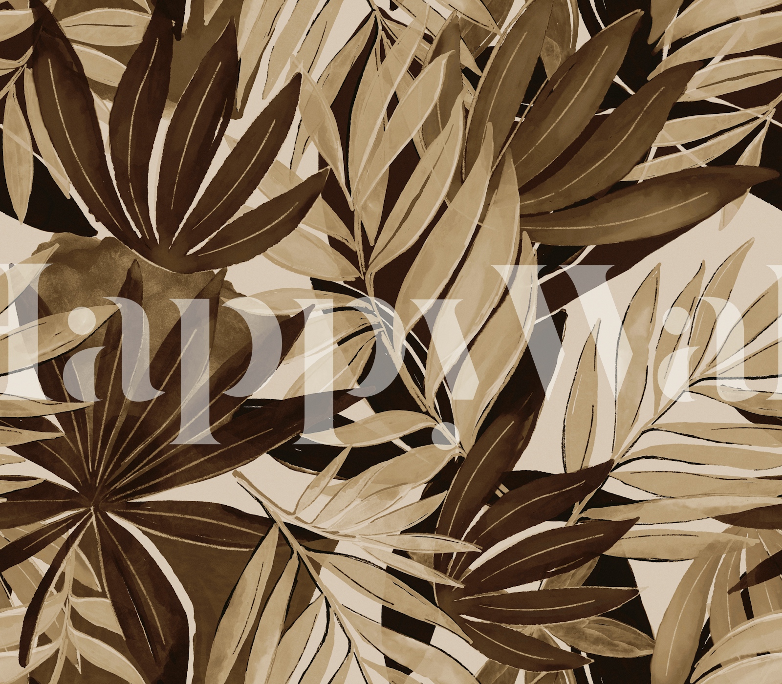 Muted Tropical Leaves Wallpaper - happywall.com