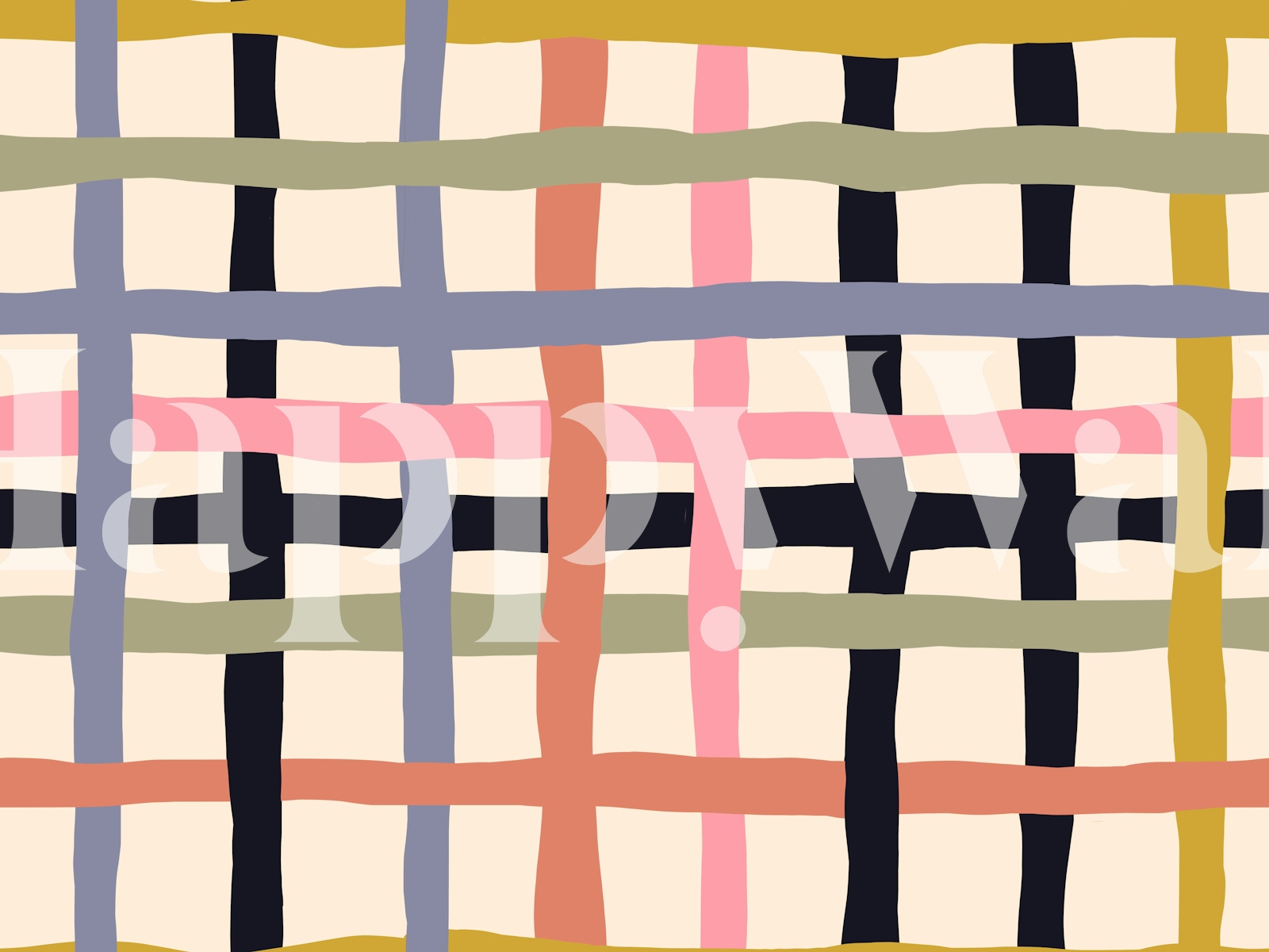 Playful Woven Checkerboard Wallpaper
