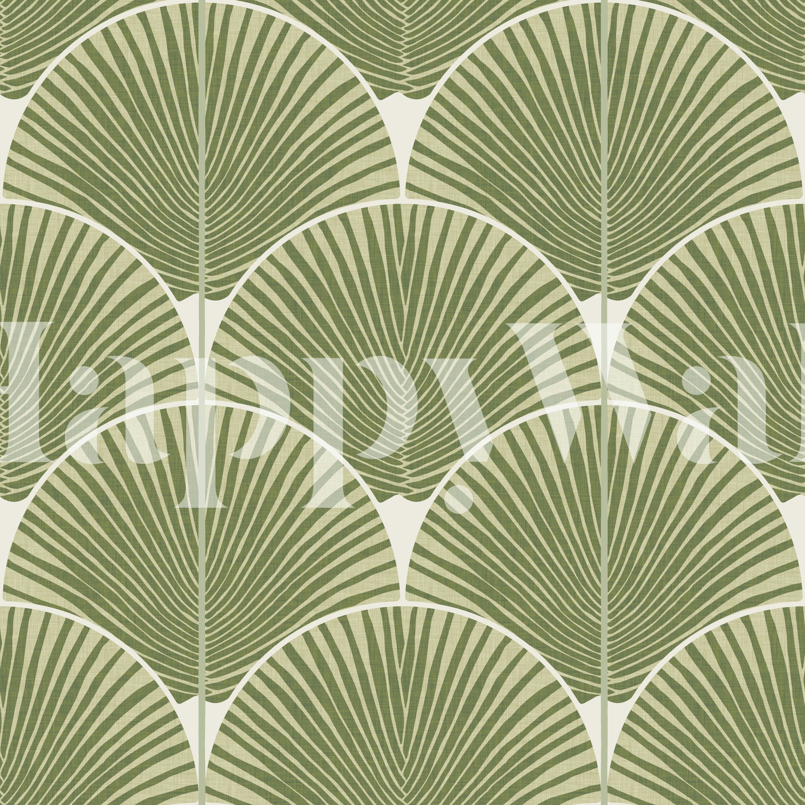Sage Green Palm Leaf Wallpaper