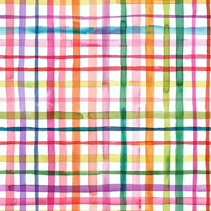 Colorful Plaid Grid Watercolor Wallpaper