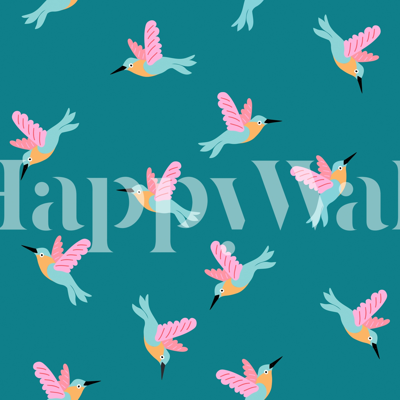 Happy Little Humming Birds Wallpaper
