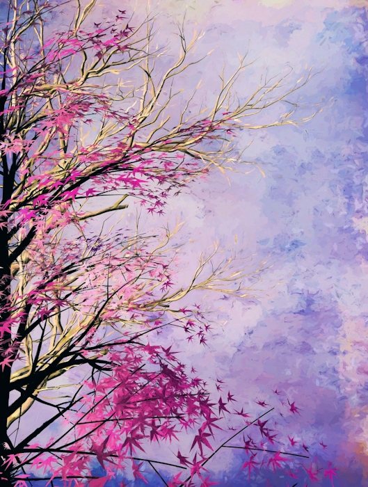 Pink Floral Tree Wallpaper