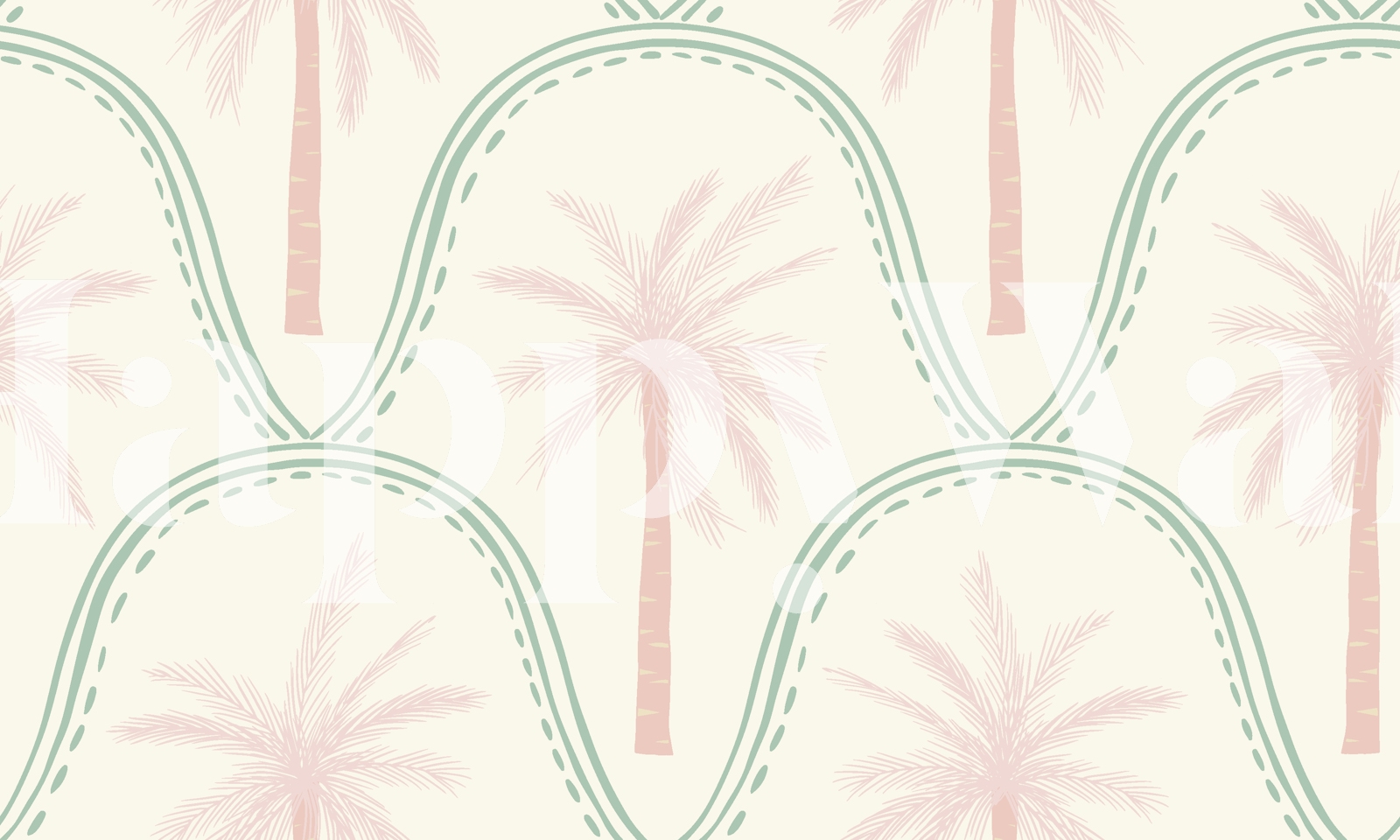 Neutral boho palm trees wallpaper | Happywall