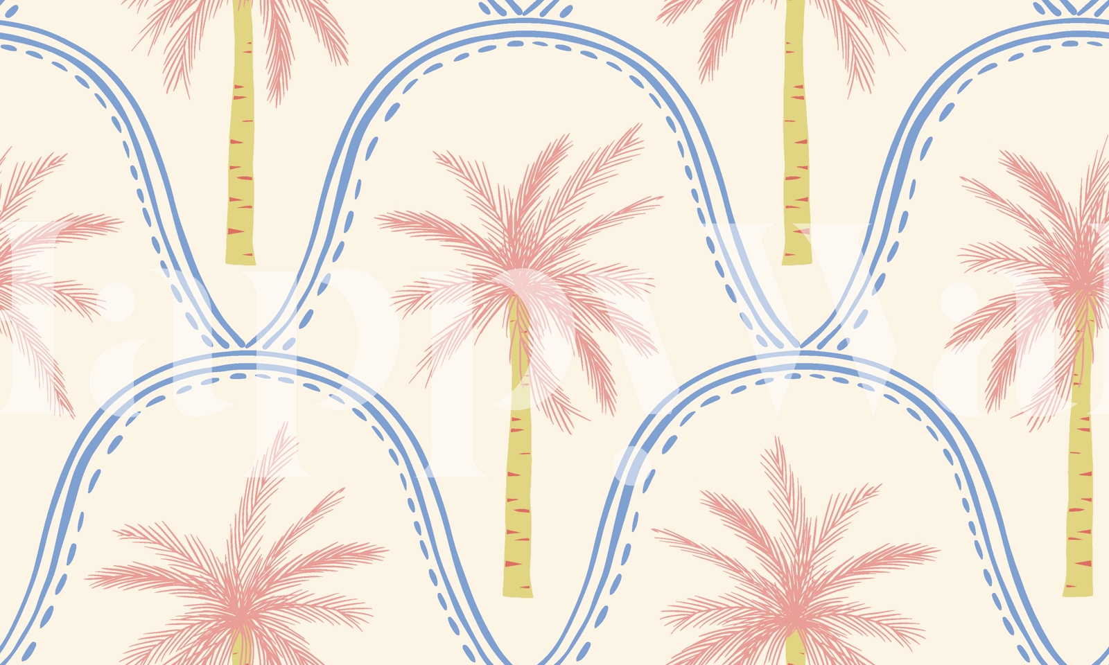 Tropical Boho Palm Tree Wallpaper | happywall.com