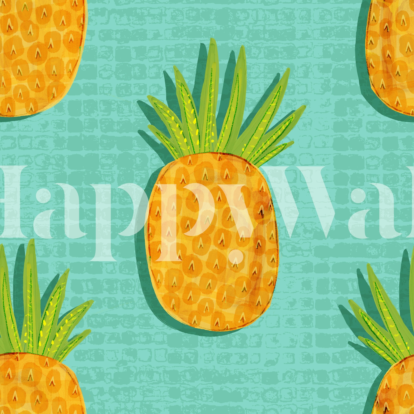 Bright Pineapple Wallpaper - happywall.com