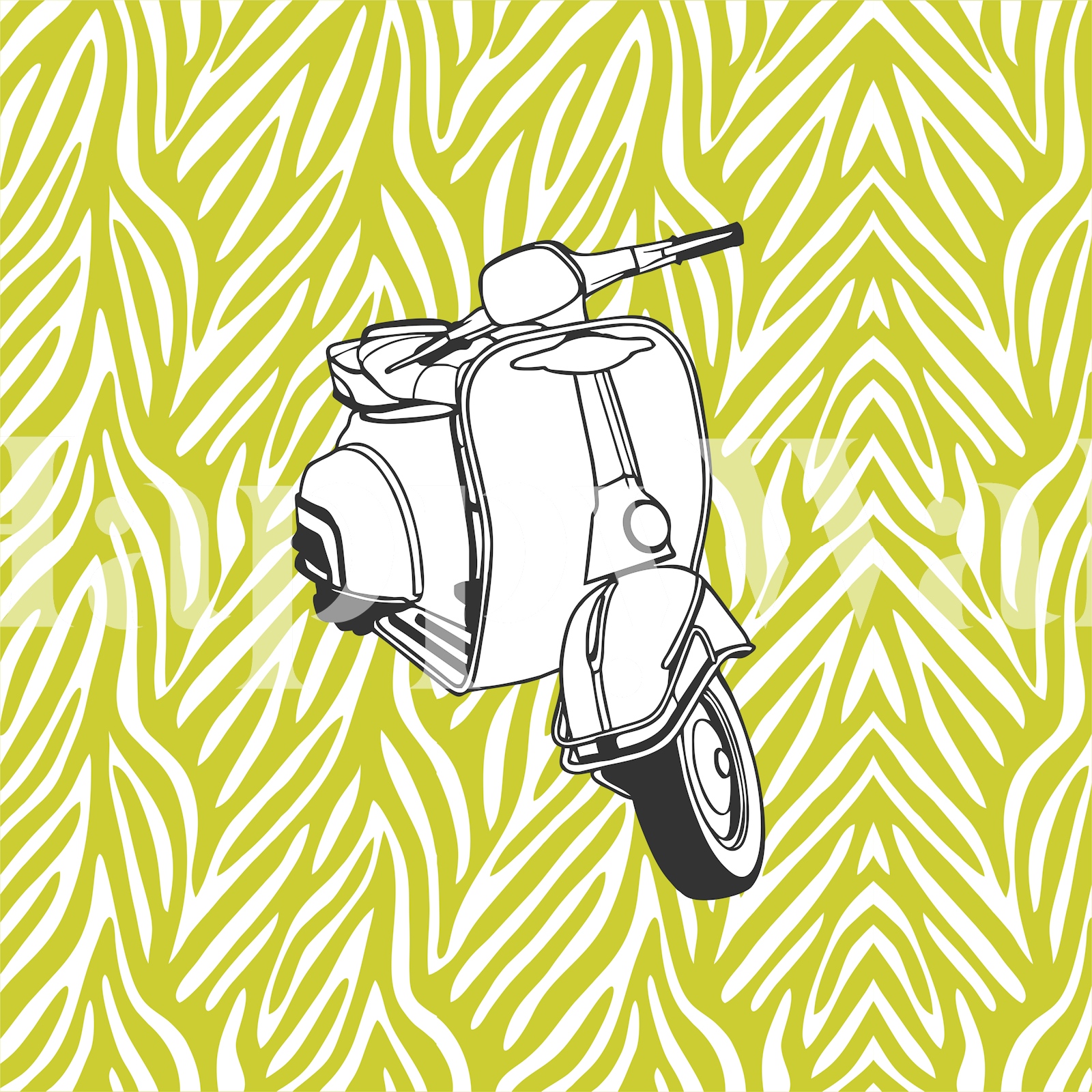 Lime Green Animal Print Vespa Wallpaper