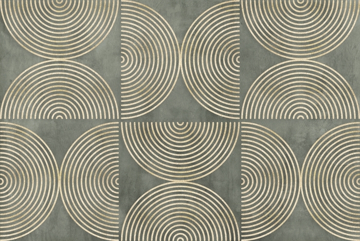 Geometric Gold Circle Wallpaper for Modern Rooms