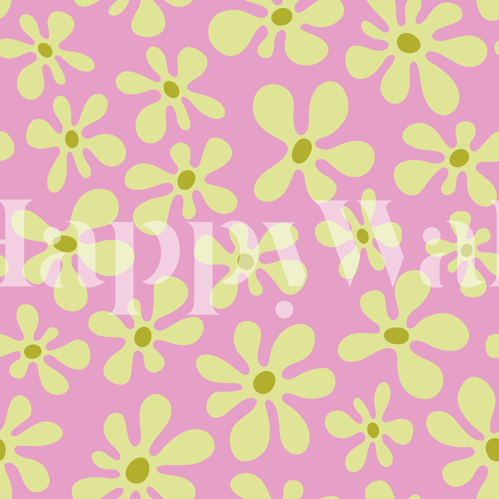 Daisy Delight Retro Floral Wallpaper | Happywall.com
