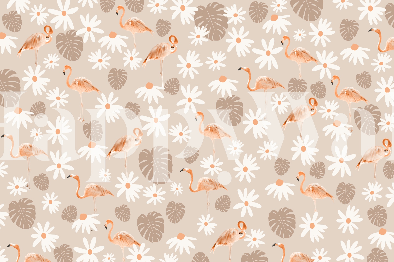 Flamingo Monstera Daisy Dream 2 Wallpaper