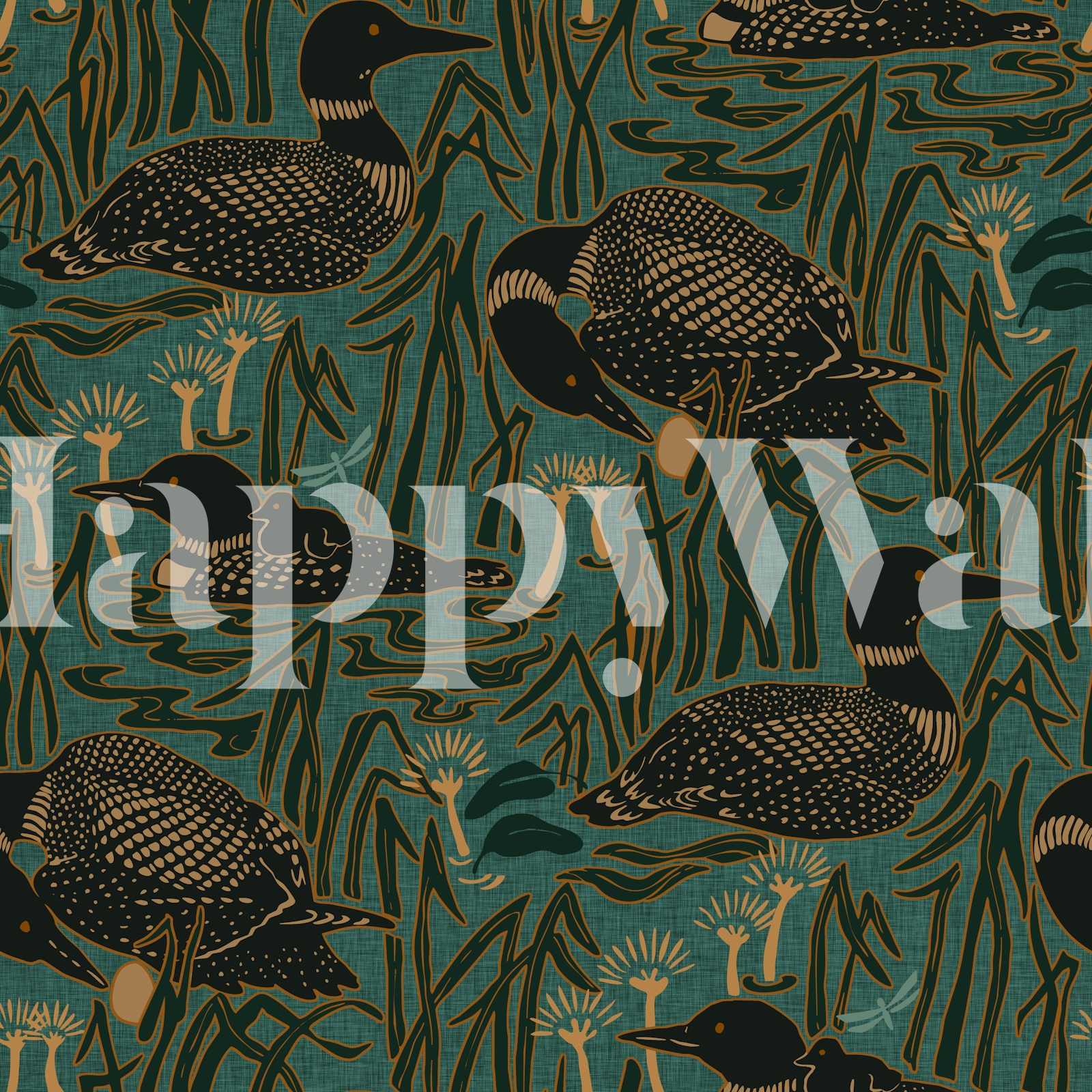 Teal Loon Wildlife Wallpaper