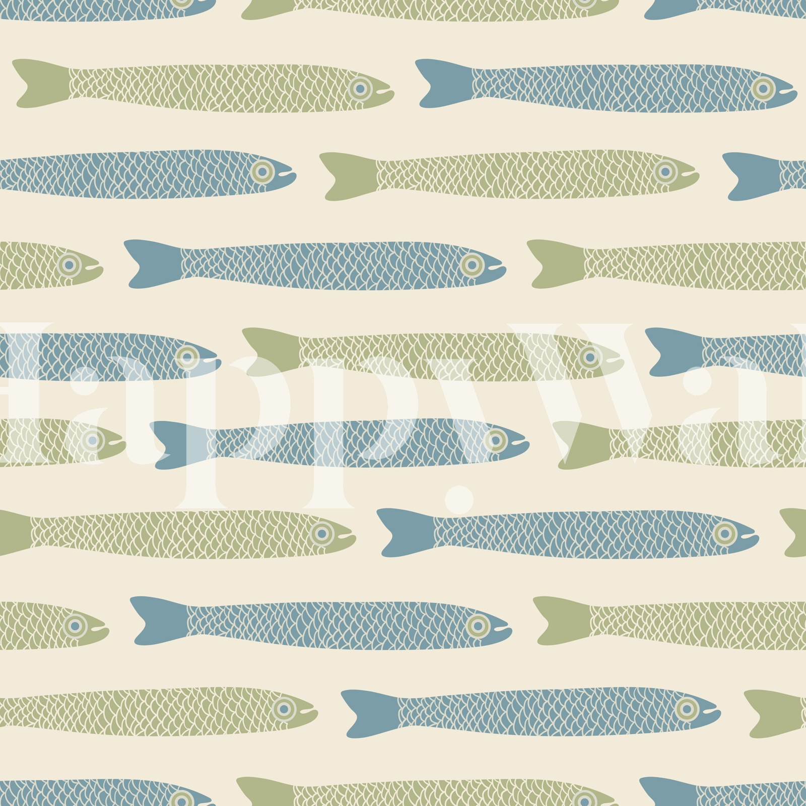 Blue Sage Fish Wallpaper for Nautical Decor