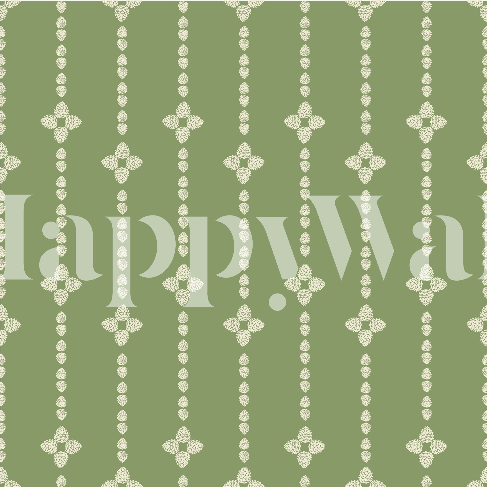 Green Striped Acorn Wallpaper
