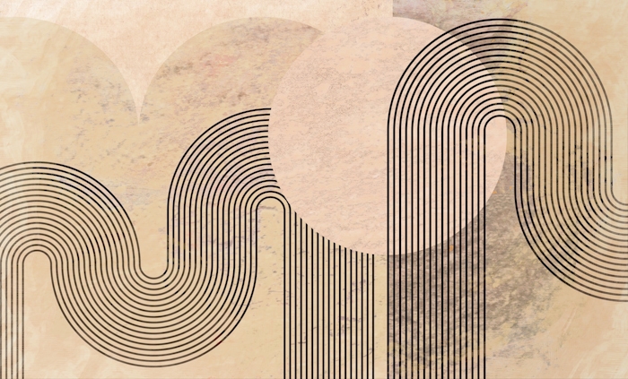 Warm Abstract Line Art Wallpaper