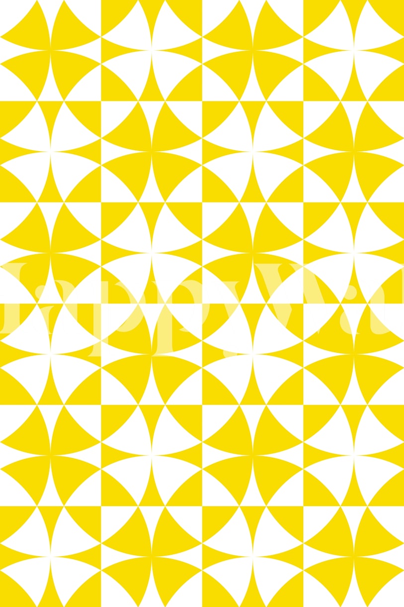 Yellow Geometric Wallpaper | Happywall