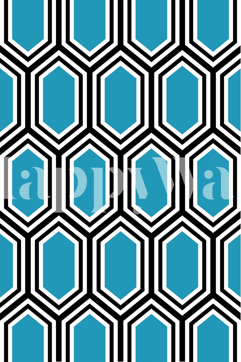 Turquoise geometric wallpaper - Happywall