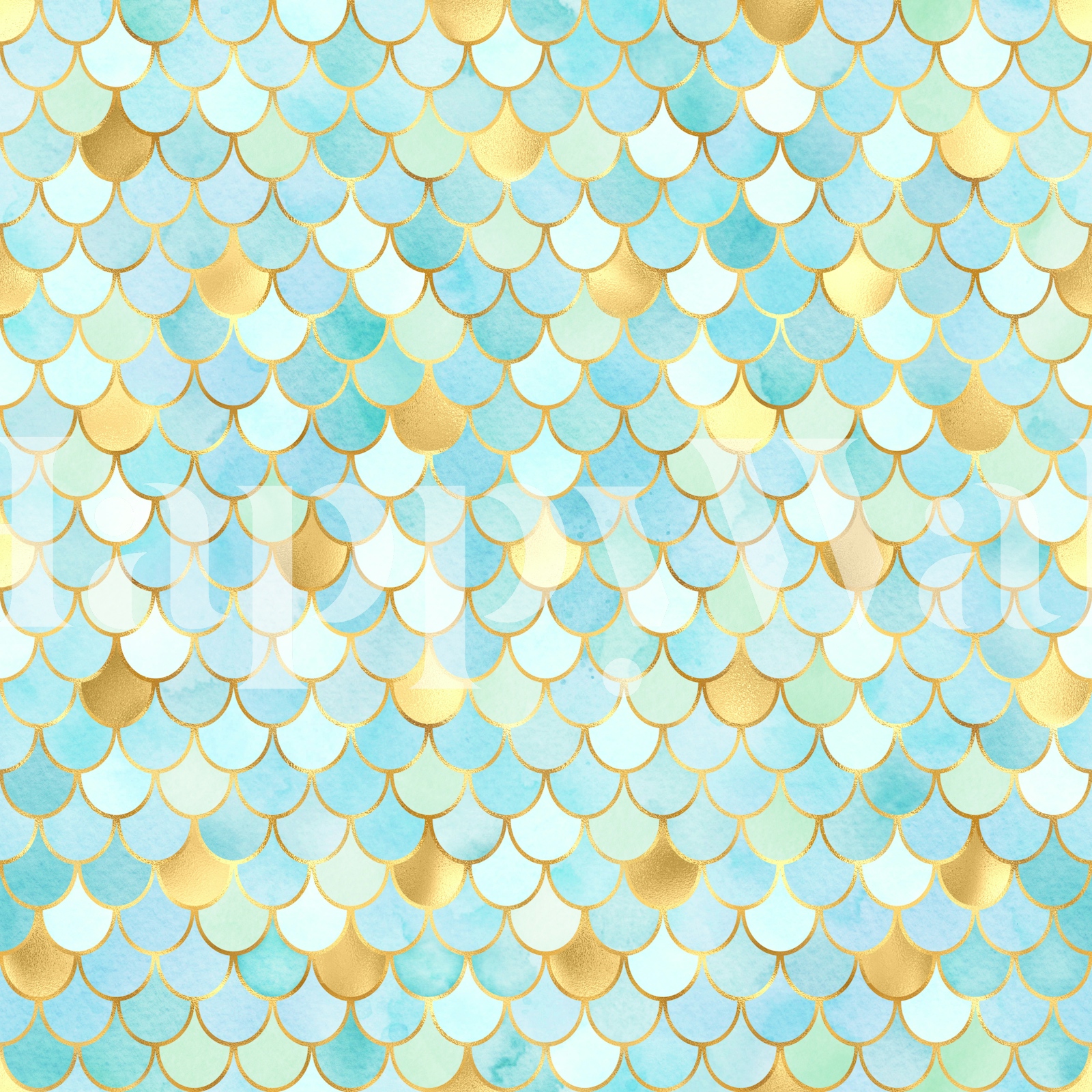 Mermaid Scales - Turquoise Wallpaper