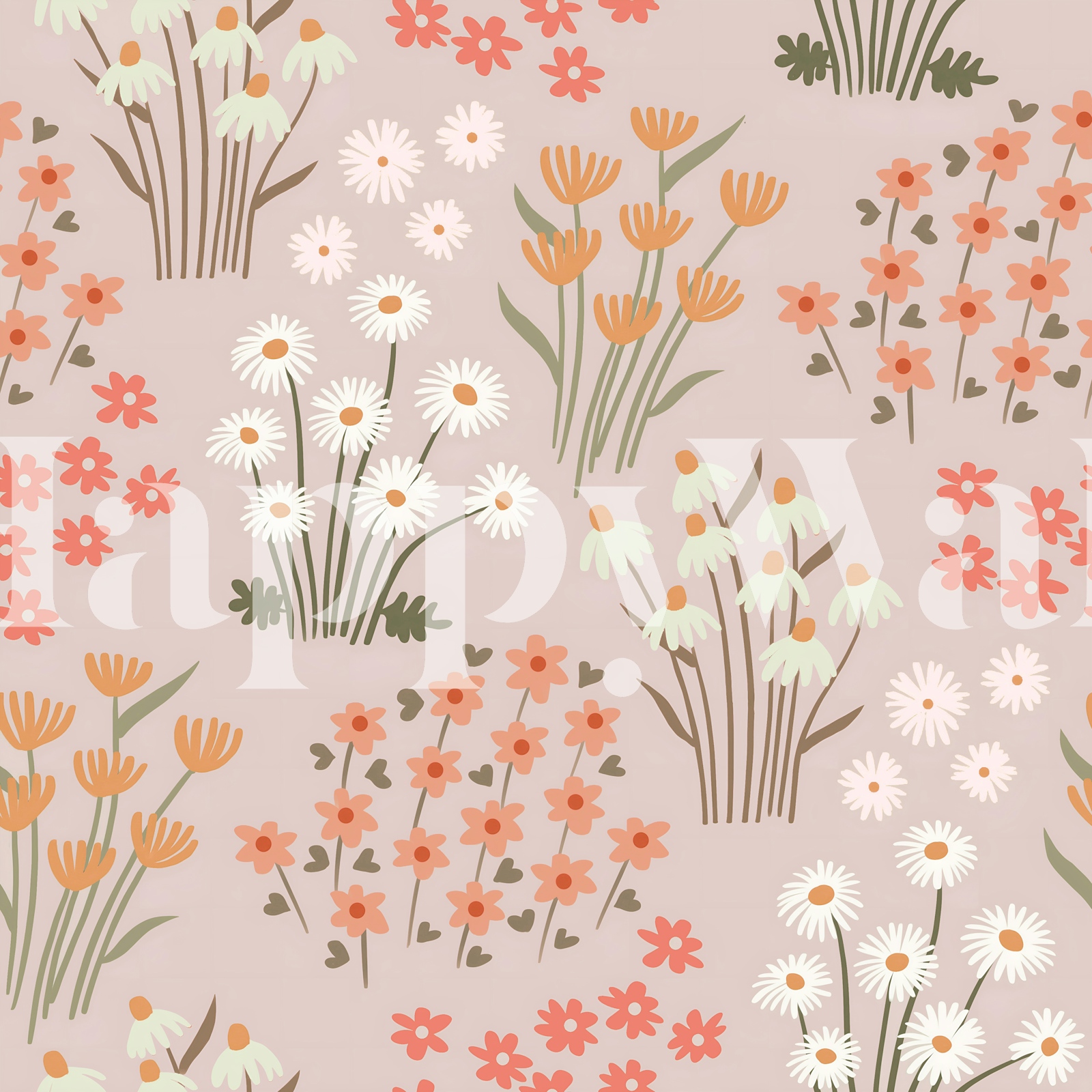 Floral Pink Wallpaper for Bedroom
