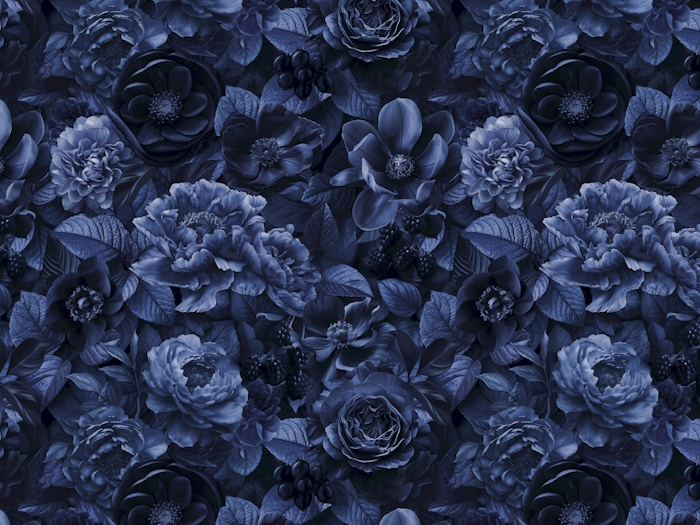 Blue Floral Wallpaper for Elegant Decor