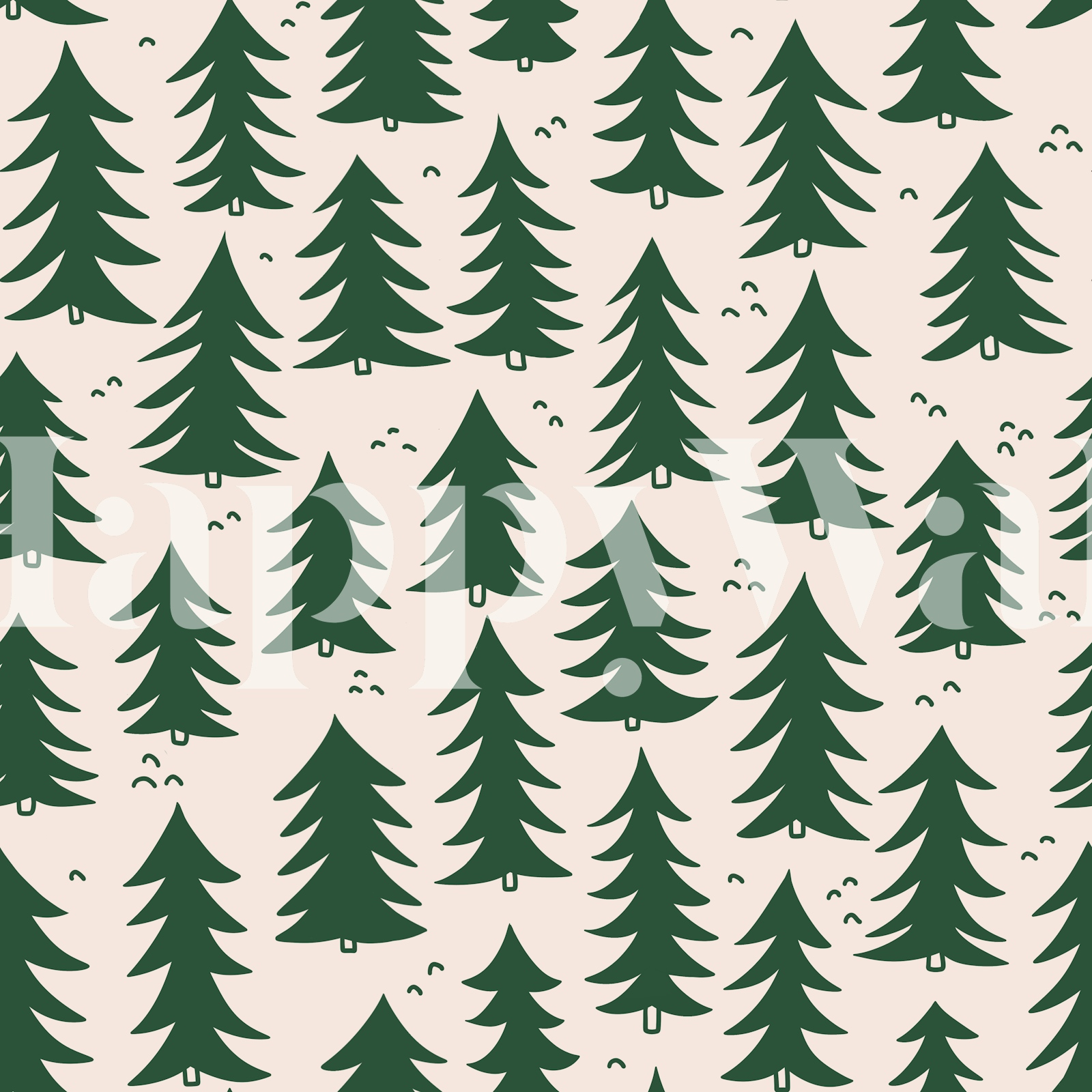 Scattered Forest Evergreen Trees - Happywall