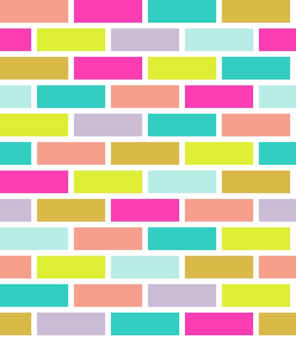 Colorful Brick Pattern Wallpaper