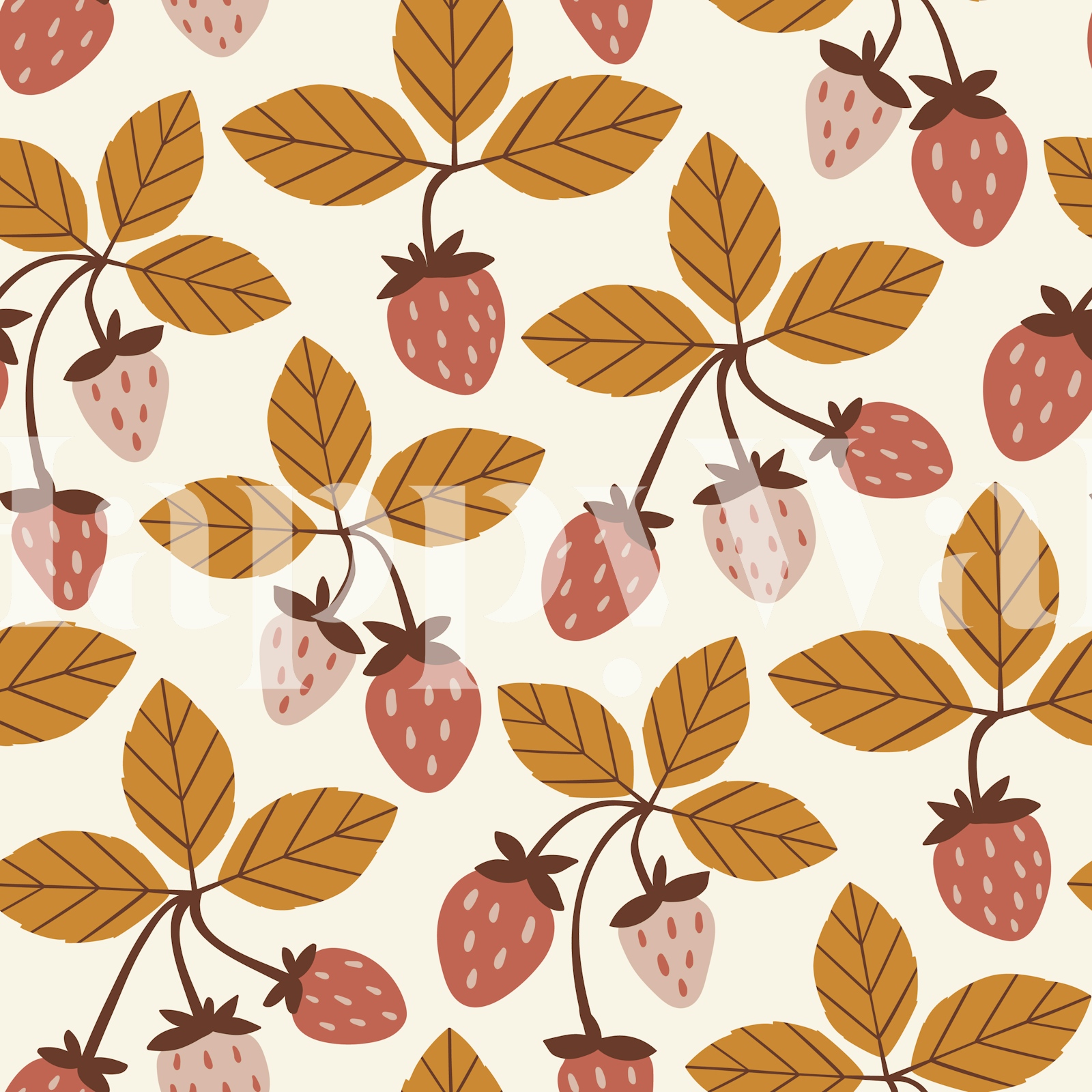 Strawberry Patch Vintage Wallpaper Happywall