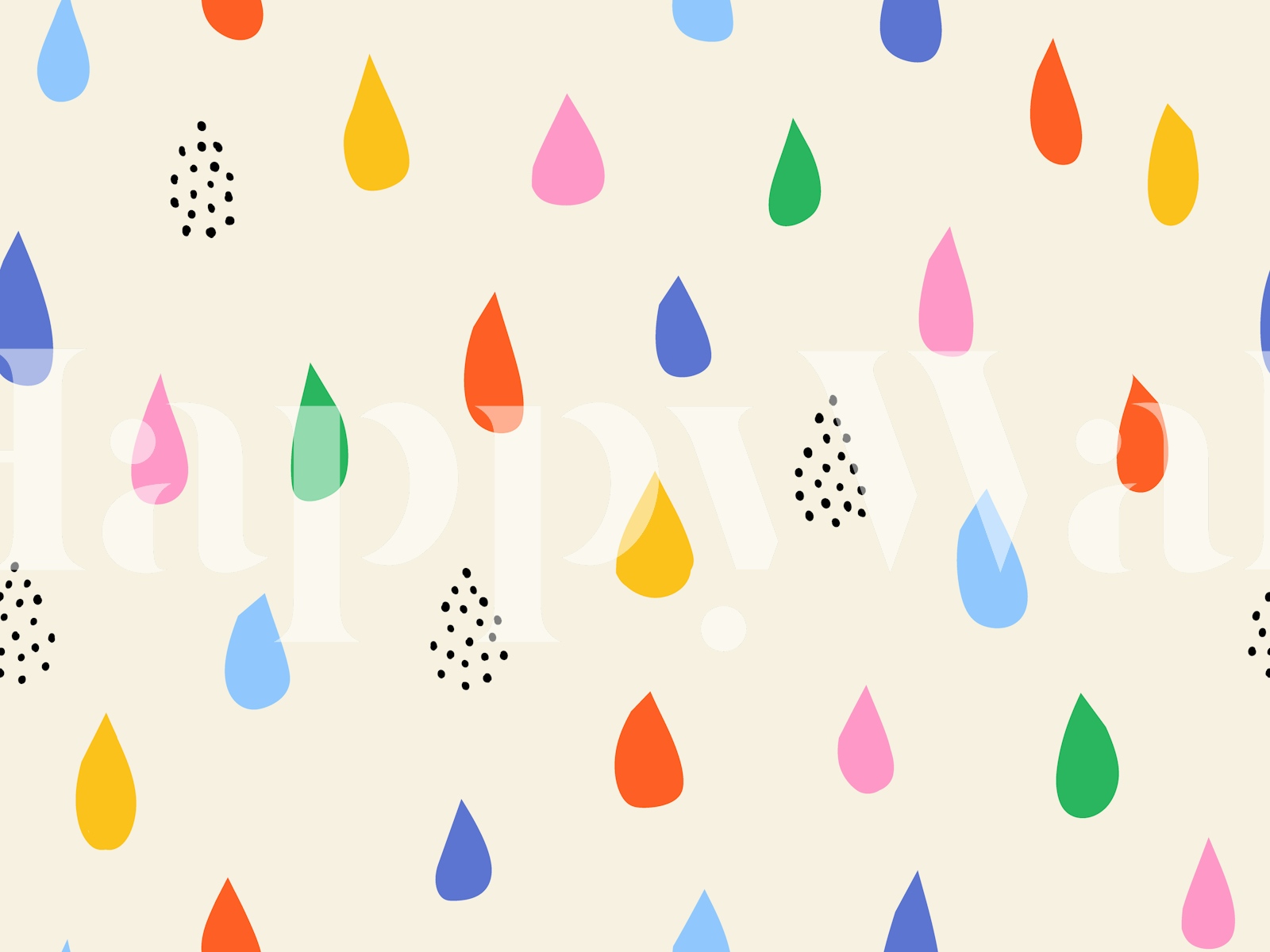 Colorful Raindrop Wallpaper for Kids