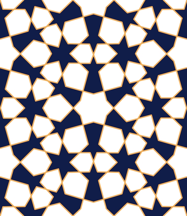 Arabesque Art Style Navy Wallpaper | Happywall.com