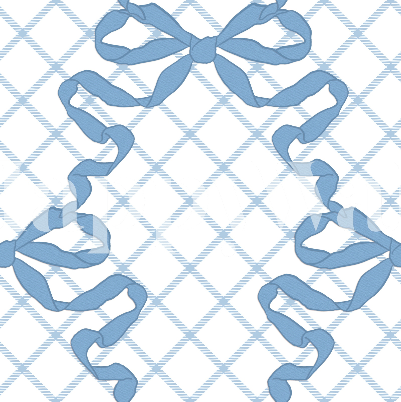 Enchanting Blue Summer Ribbons Wallpaper