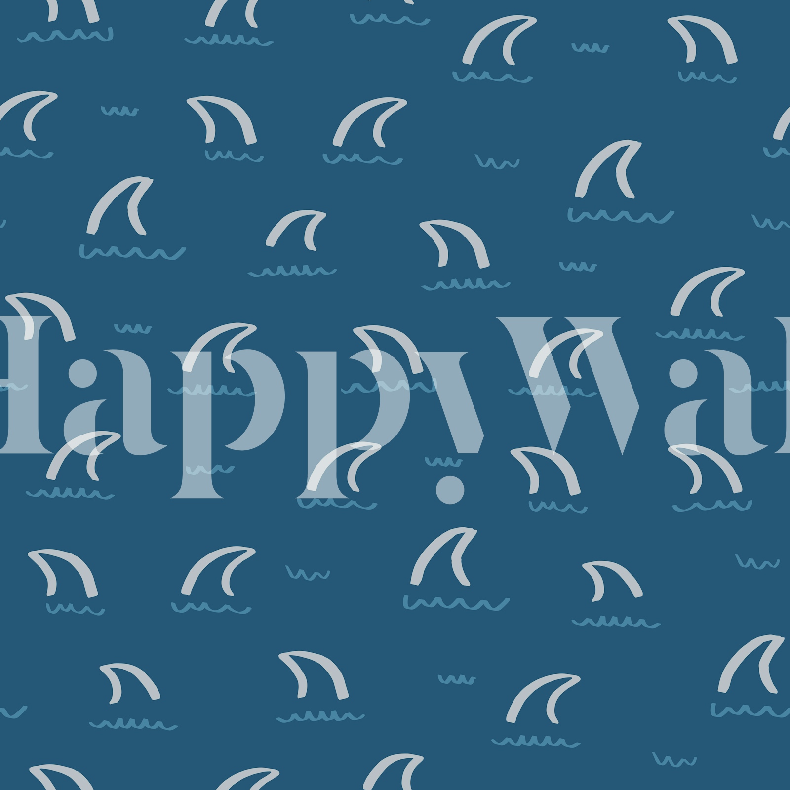 Nautical Shark Fins Blue Wallpaper